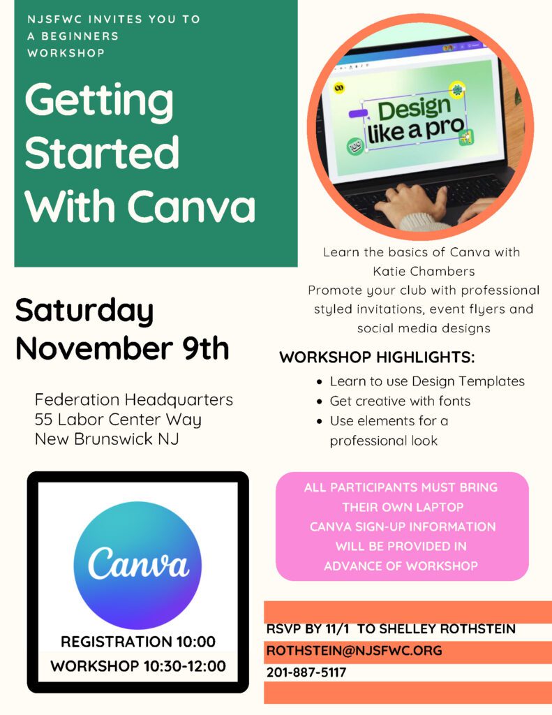 Canva Workshop Is Full! - New Jersey State Federation of Women's Clubs of GFWC
